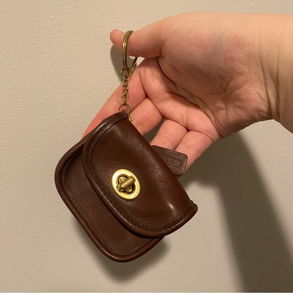 Coach | Accessories | Coach Vintage Turnlock City Mini In Brown | Poshmark